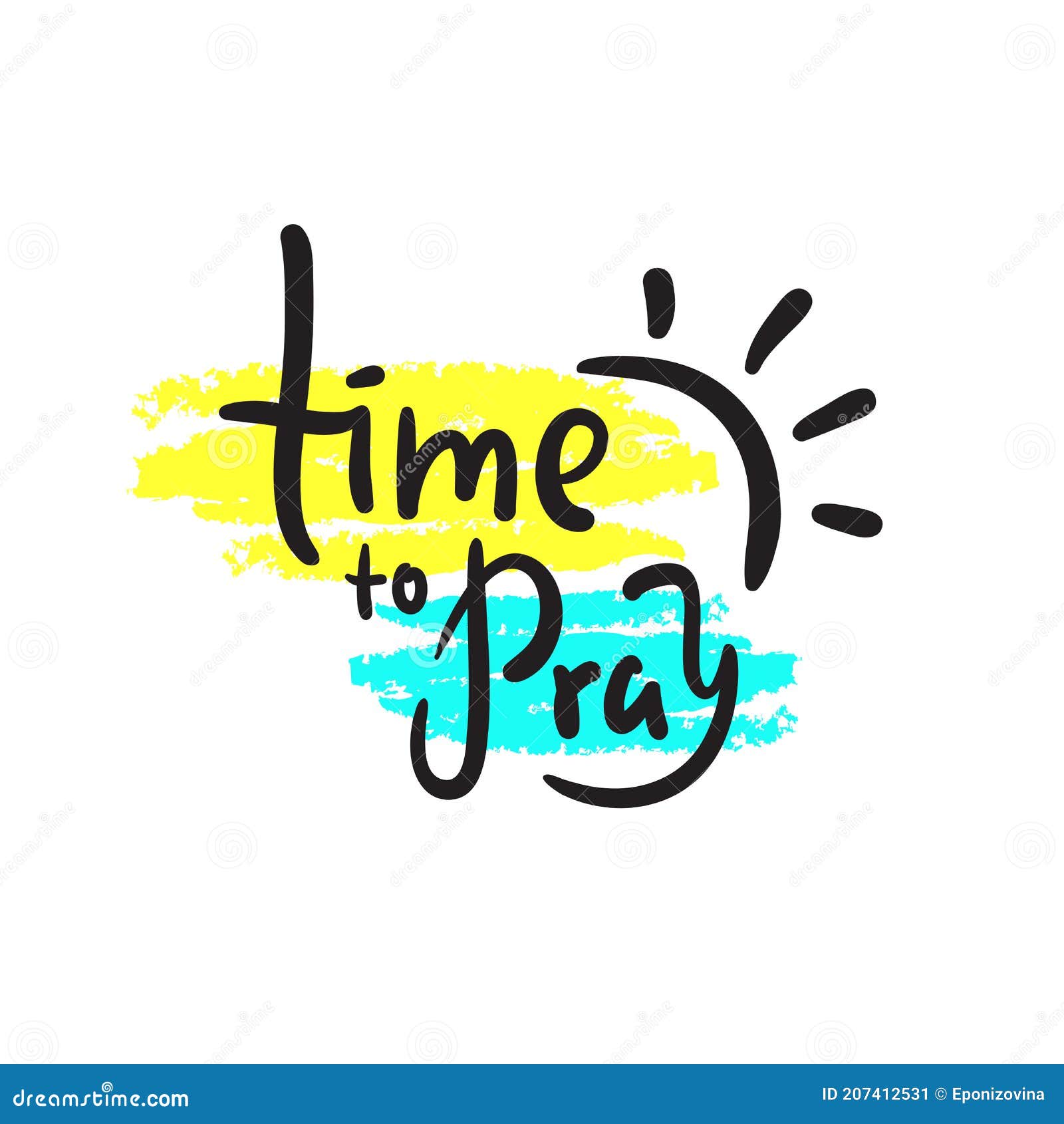 Time To Pray Vector Logo Set. Collectio Of Praying Hands Icon With ...