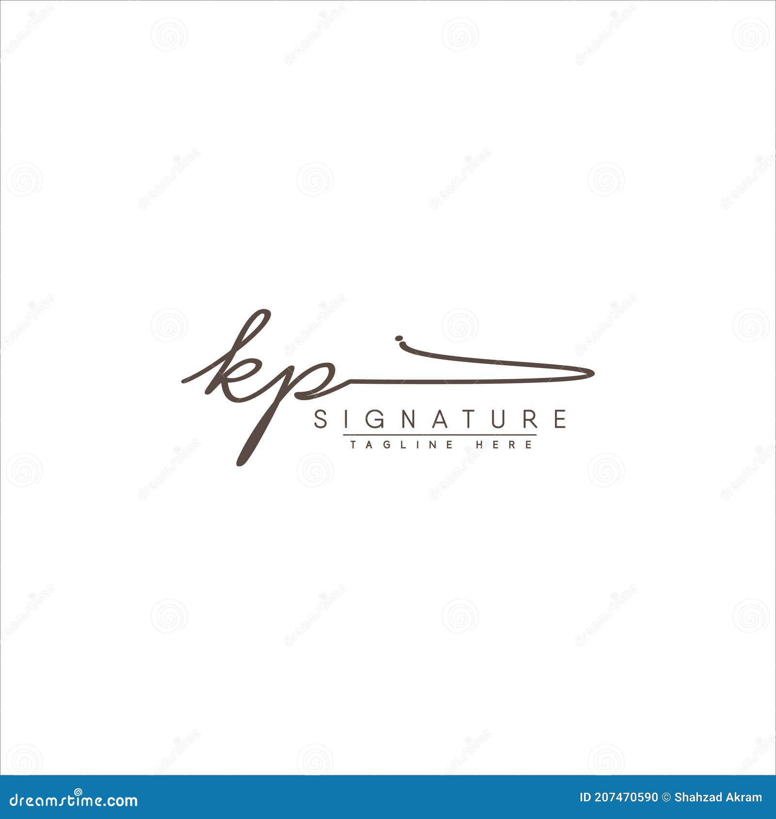 KP Signature Logo - Initial Letter Logo in Handwritten Style Stock ...
