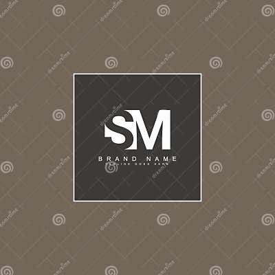 SM Minimal Logo - Vector Logo Template Stock Vector - Illustration of ...
