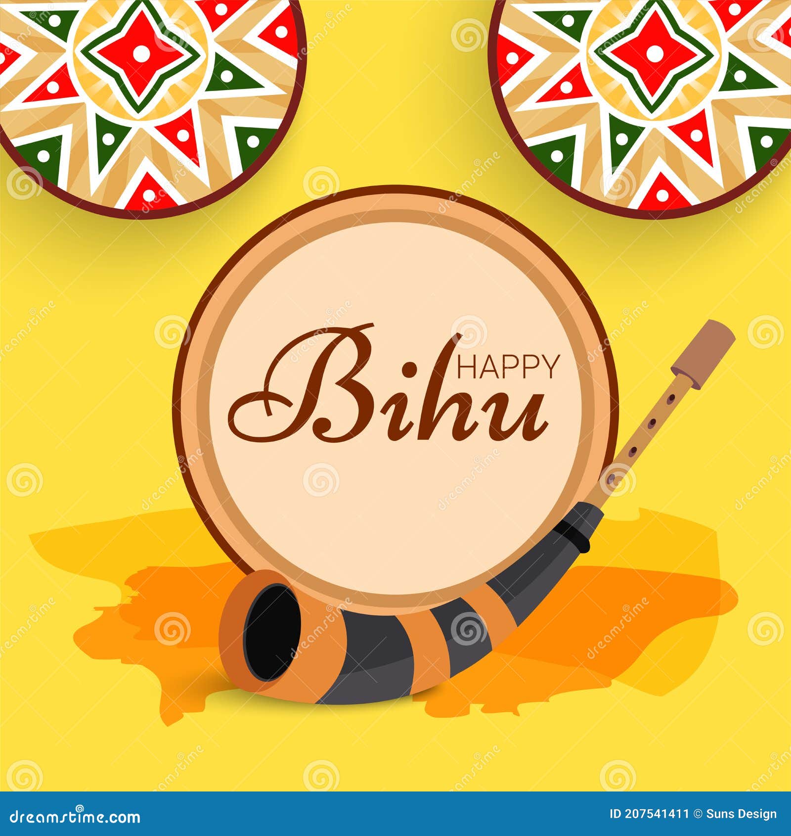 Happy Bihu. stock illustration. Illustration of hinduism - 207541411