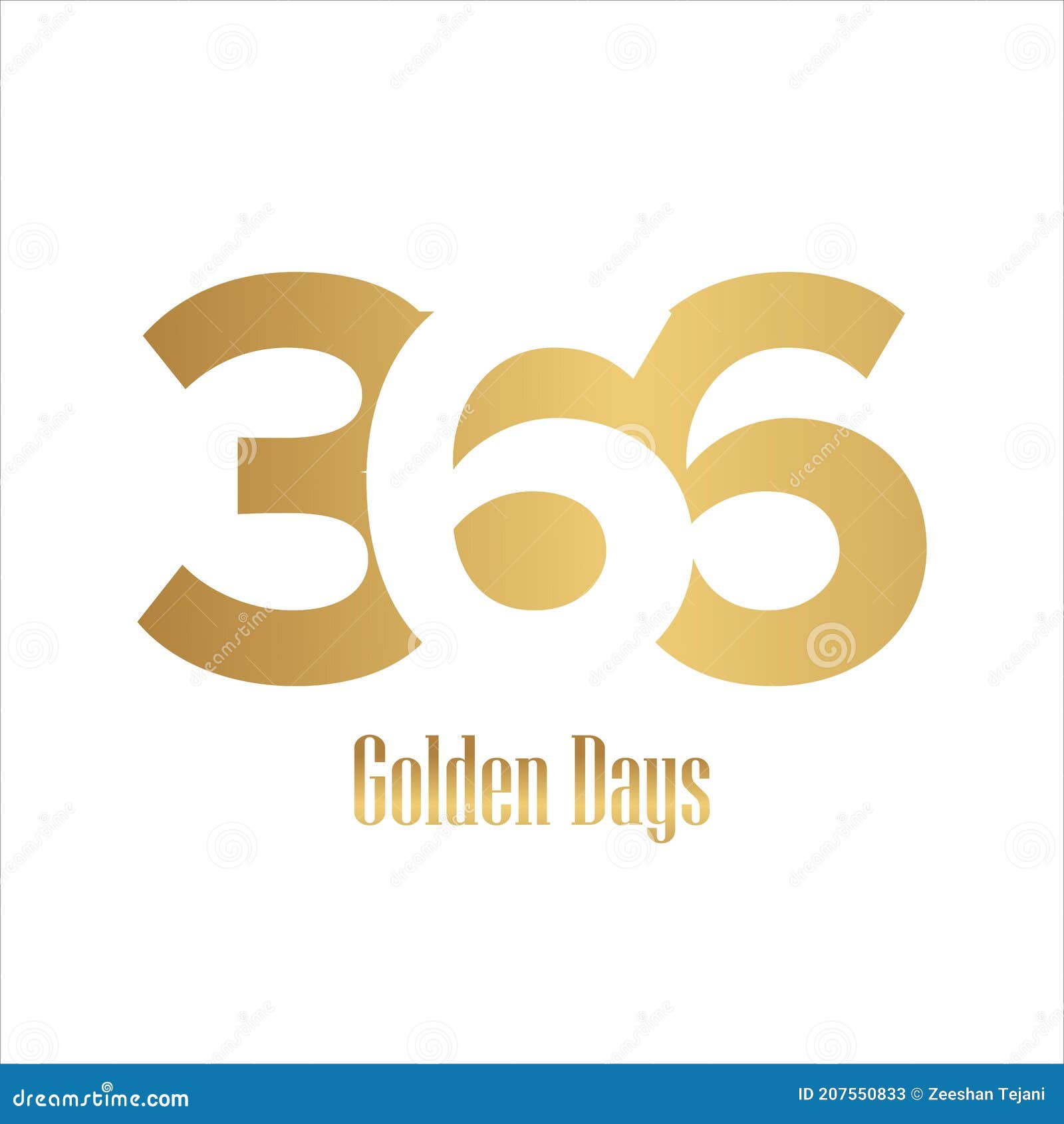 366 Golden Days Lettertype Illustration Vector Logo Design Stock Vector ...