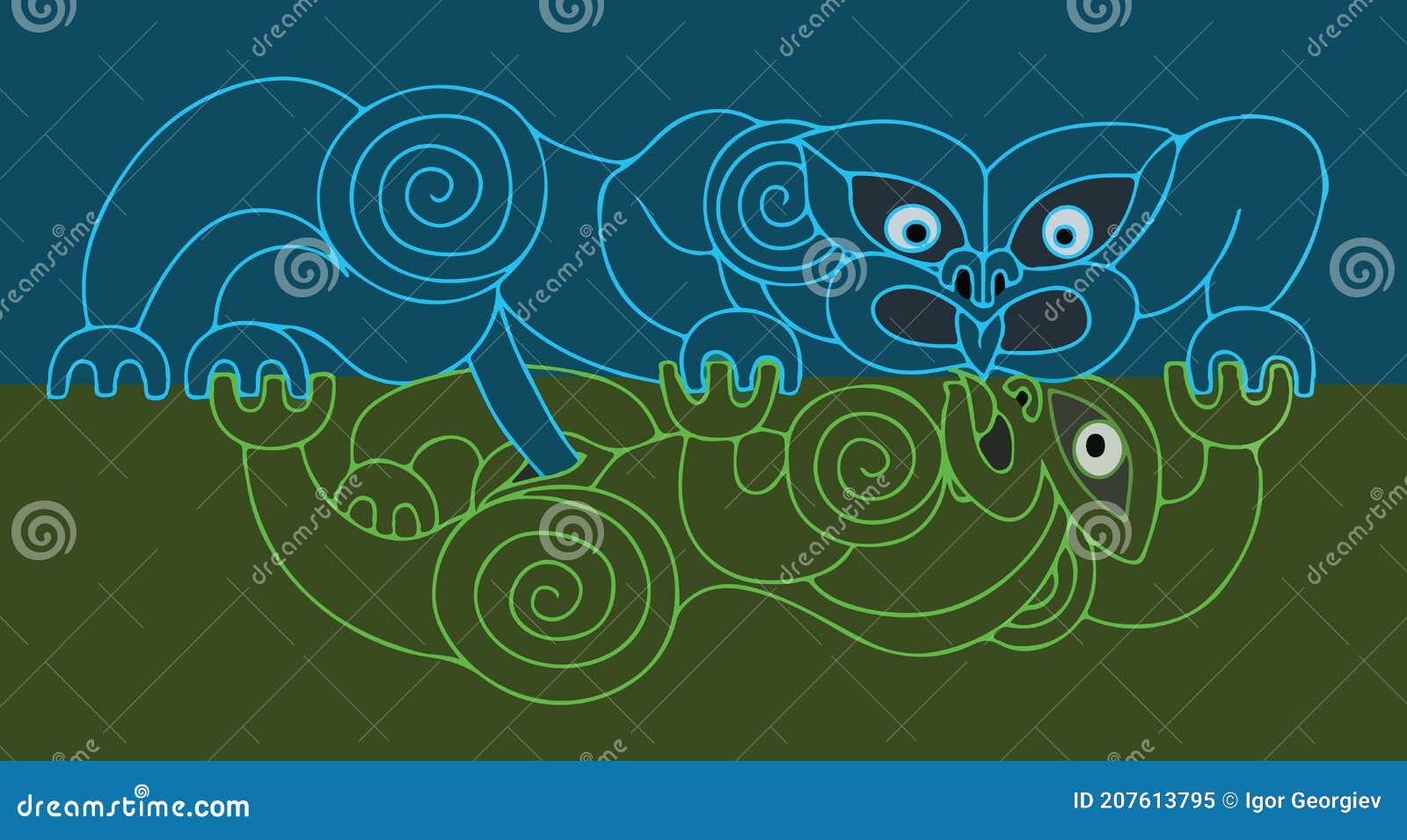 Ranginui and Papatuanuku Poster Template. Stock Vector - Illustration ...