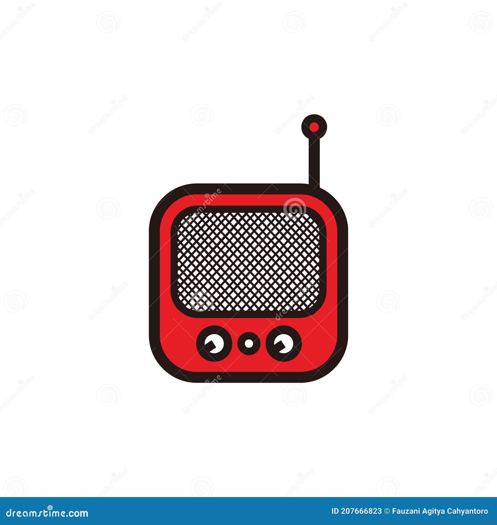 Red Classic Square Portable Radio - Red and Black Vintage Square ...