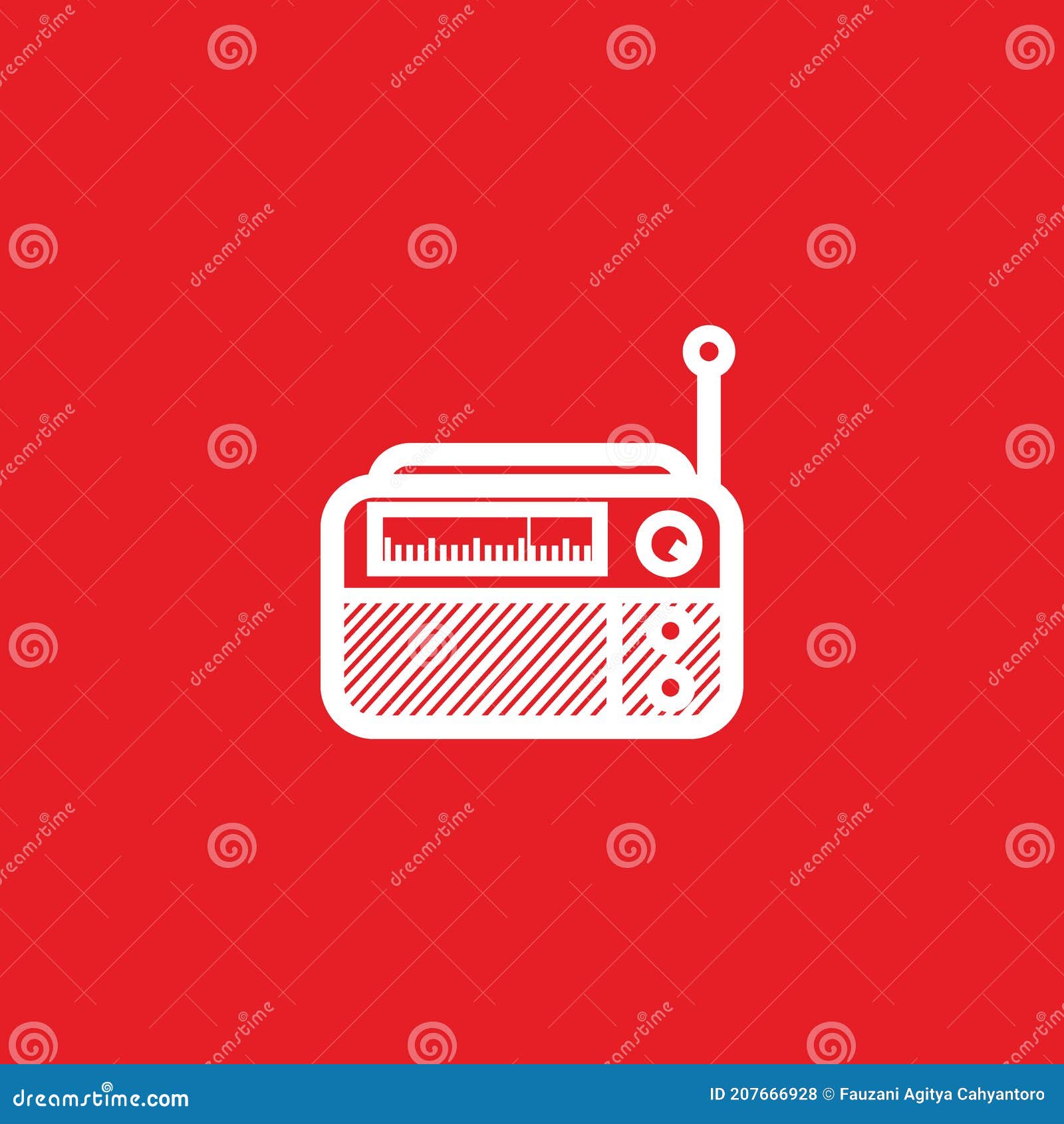 Classic Square Radio Silhouette Style - Vintage Square Radio Tuner ...
