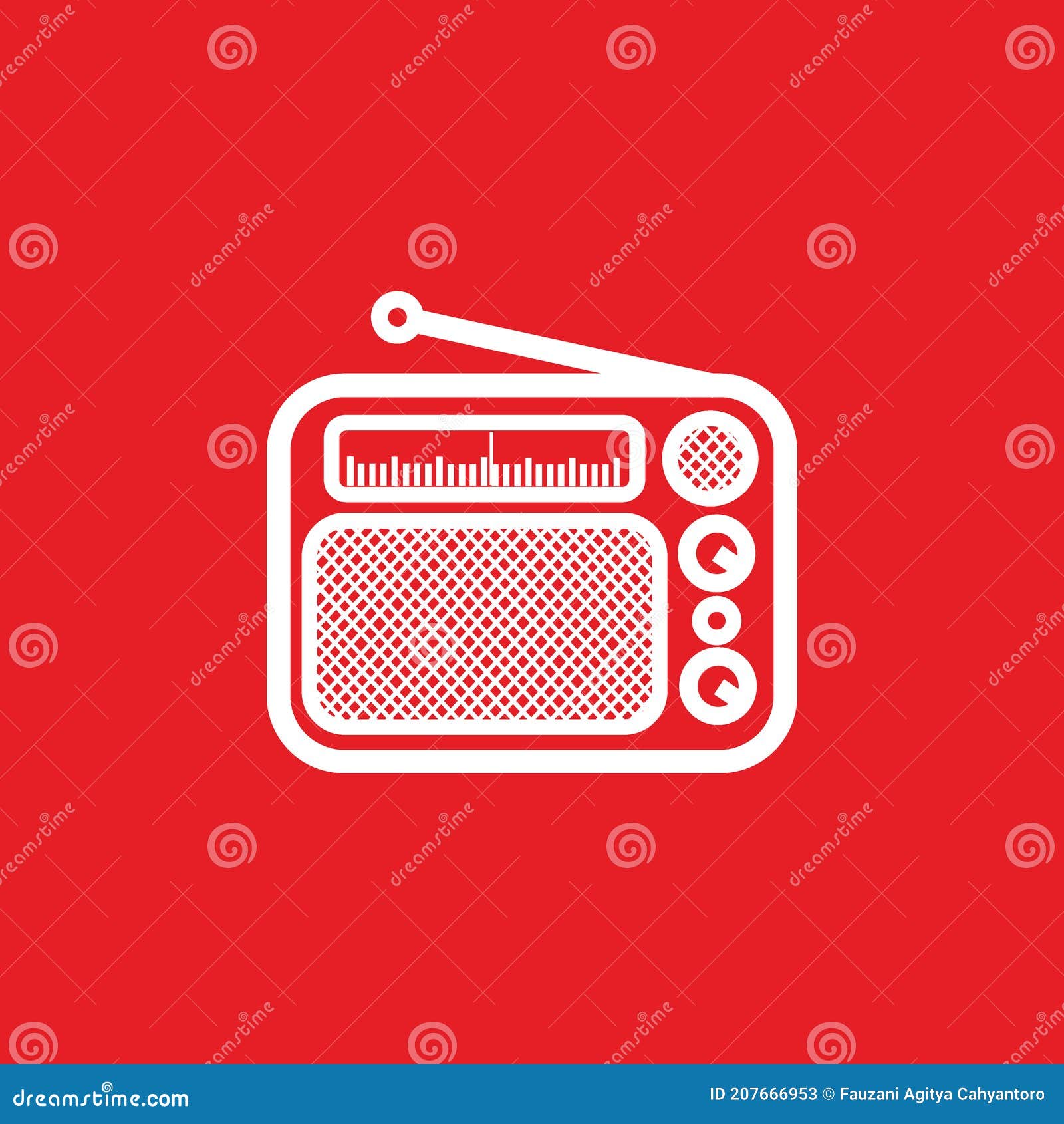 Silhouette of Classic Square Radio Style with Antenna - Vintage Square ...