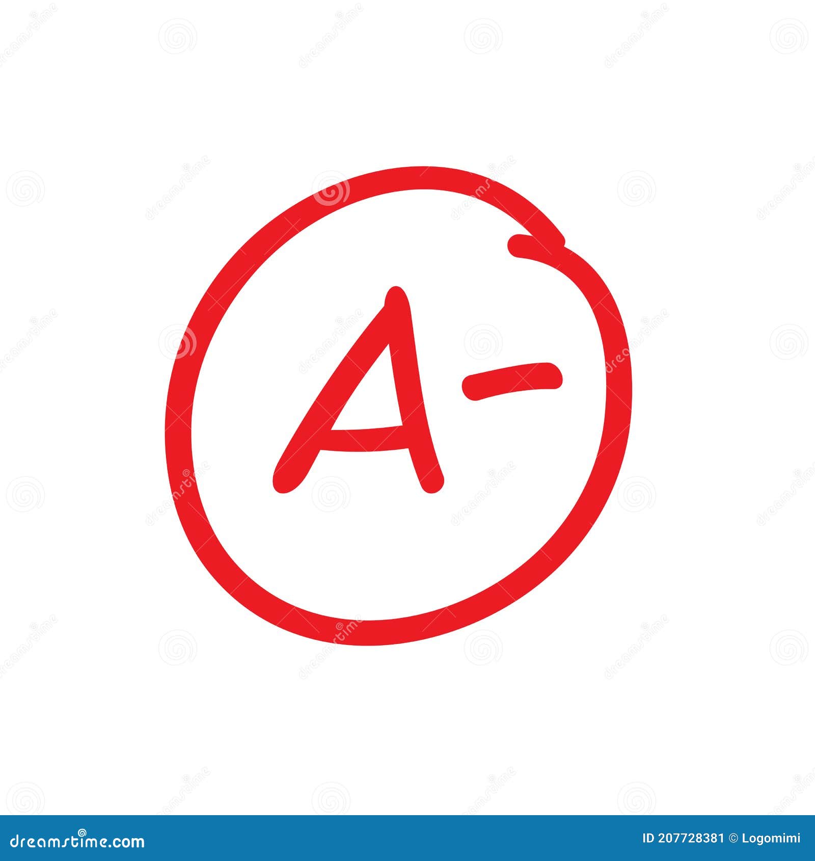 Grade a Minus, Examination Score Illustration - Vector Stock Vector ...