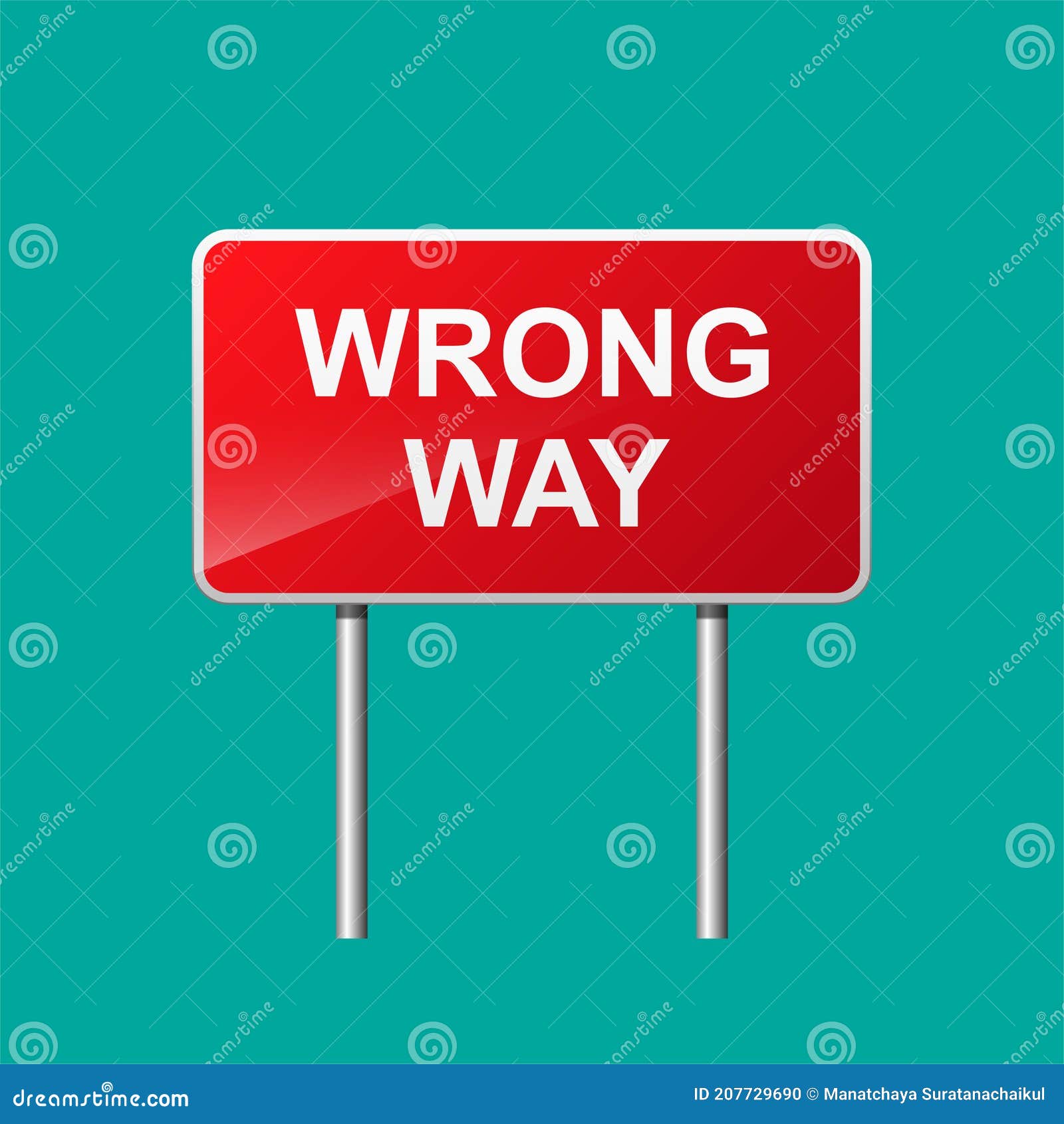 Wrong Way Sign Isolated on Background Stock Vector - Illustration of ...