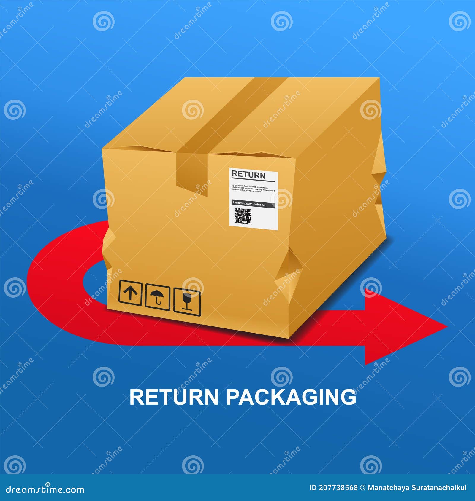 Return Packaging Concept,sending Back Damaged Parcel Stock Vector ...