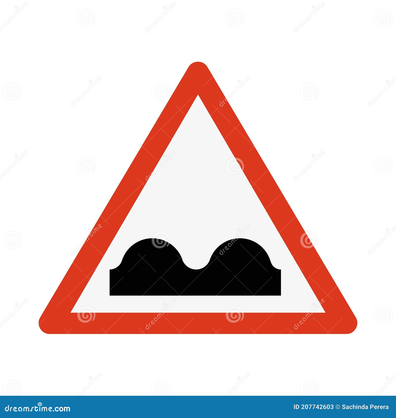 Bumpy Road Warning Sign Isolated Vector Stock Vector - Illustration of ...