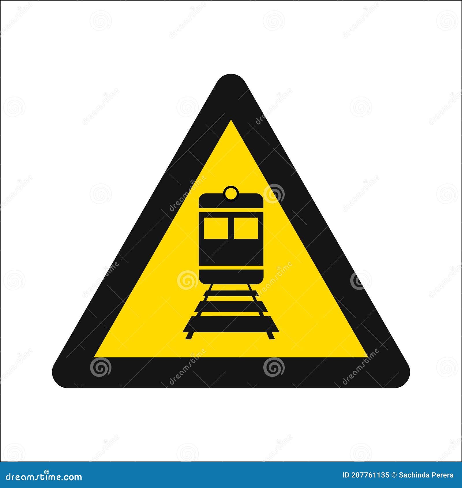 Danger Beware of Trains Safety Warning Sign Vector Stock Vector ...