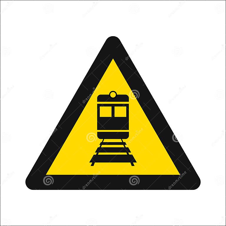 Danger Beware of Trains Safety Warning Sign Vector Stock Vector ...