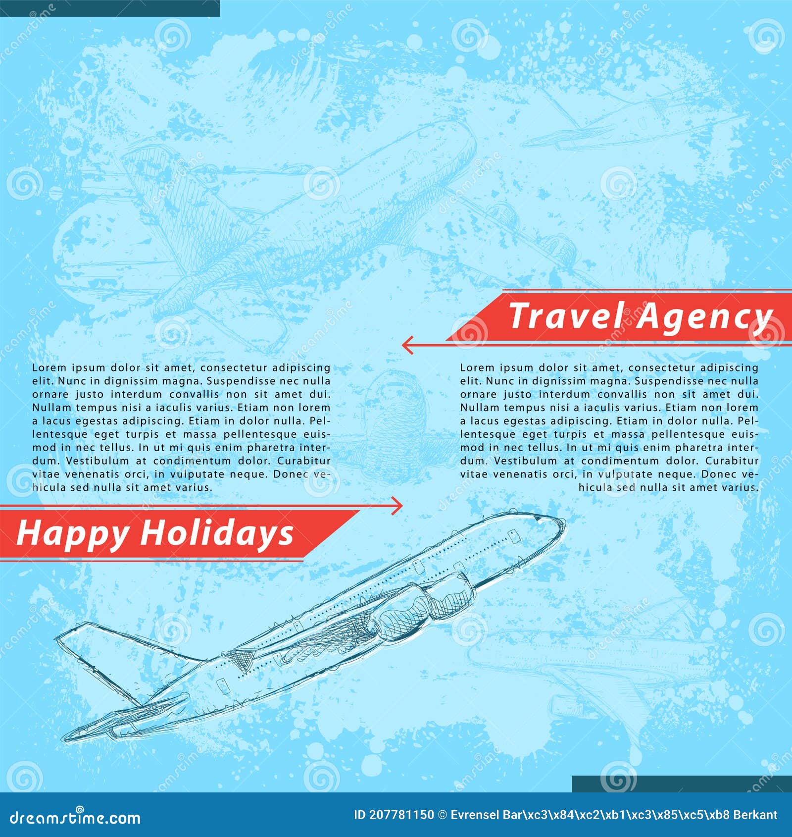 Travel Agency and Happy Holiday Theme Background. Stock Vector ...