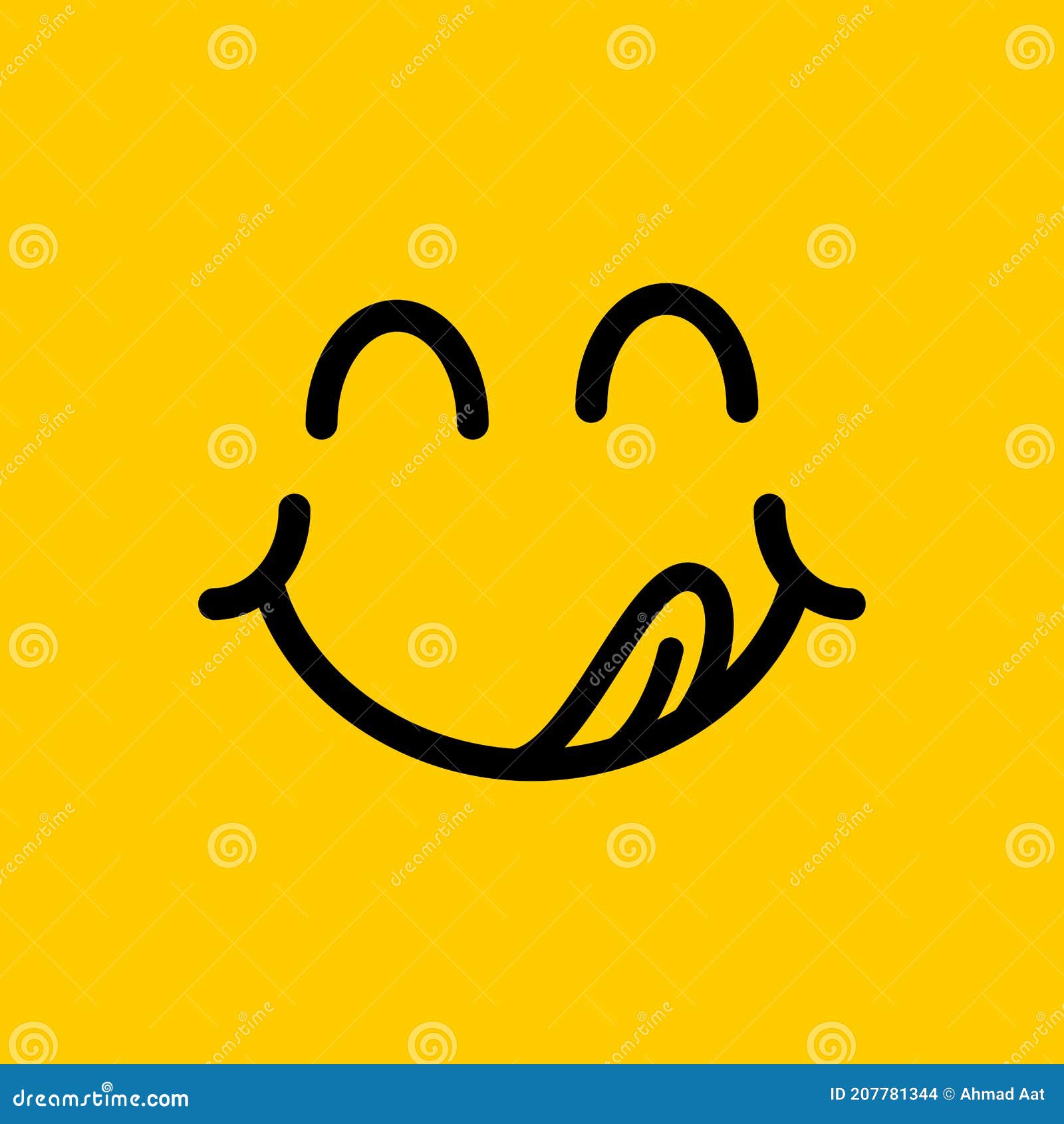 Smile Icon. Face Smiling Logo on Yellow Background. Vector Illustration ...