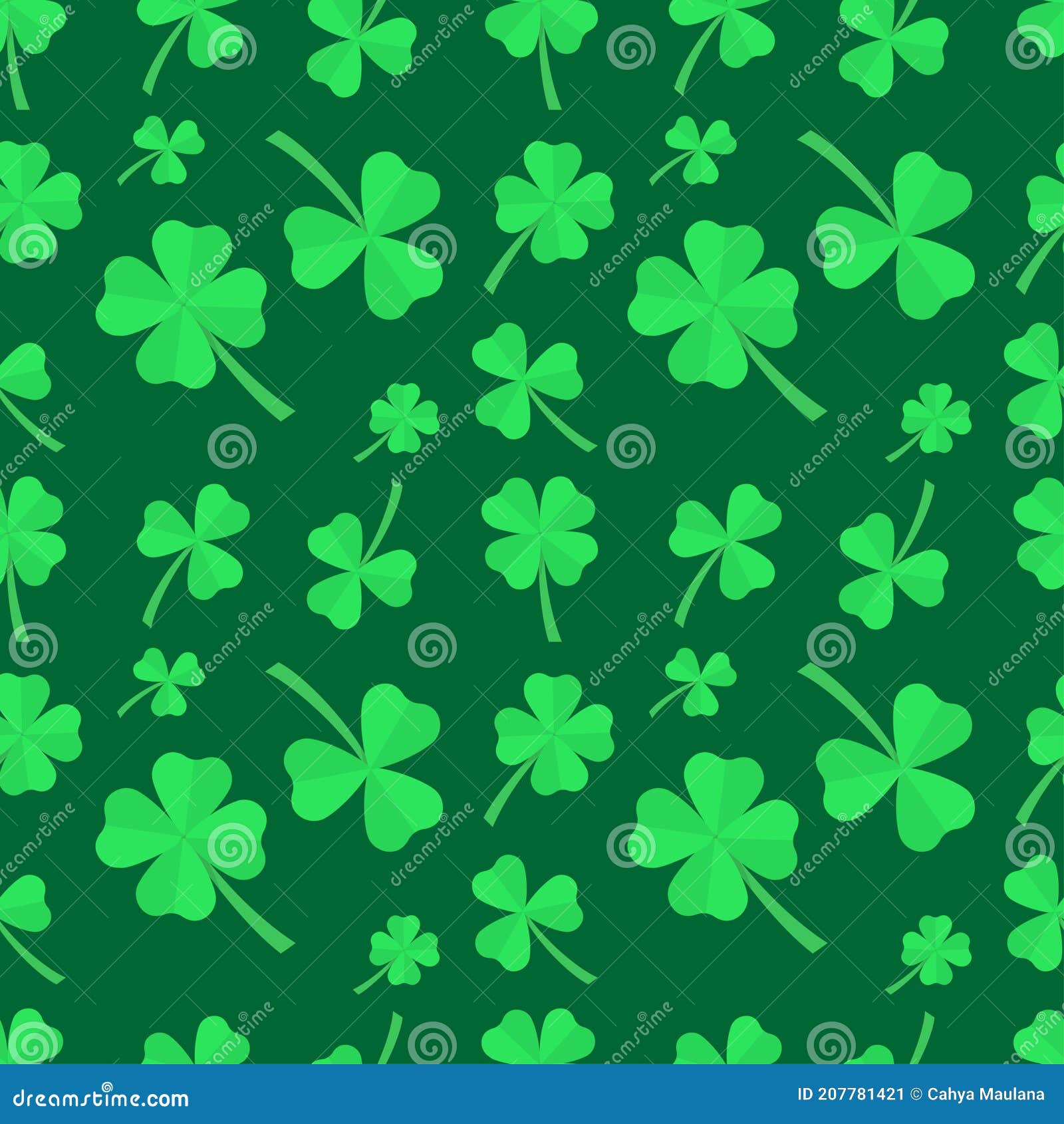 Shamrock Leaves Seamless Pattern Background and Template Stock Vector ...