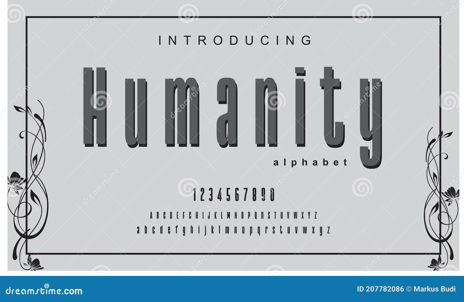 Humanity Font. Elegant Alphabet Letters Font and Number Stock Vector ...