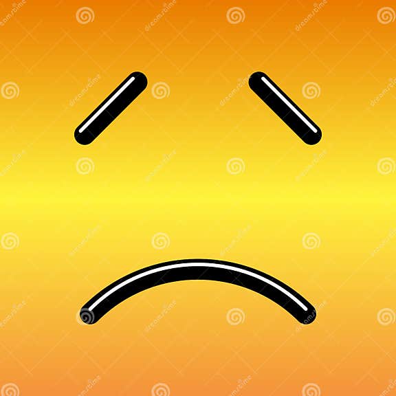 Sad Face Yellow Cartoon Character. Emoji Smile Icon Vector Symbol ...