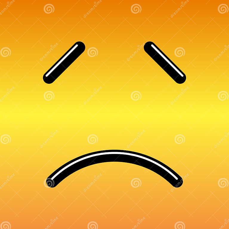 Sad Face Yellow Cartoon Character. Emoji Smile Icon Vector Symbol ...