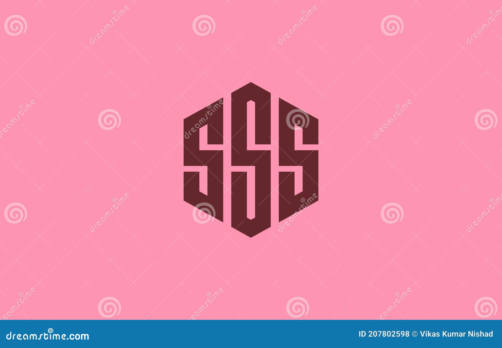 Sss Logo Design in Hexagon Shape Stock Vector - Illustration of initial ...