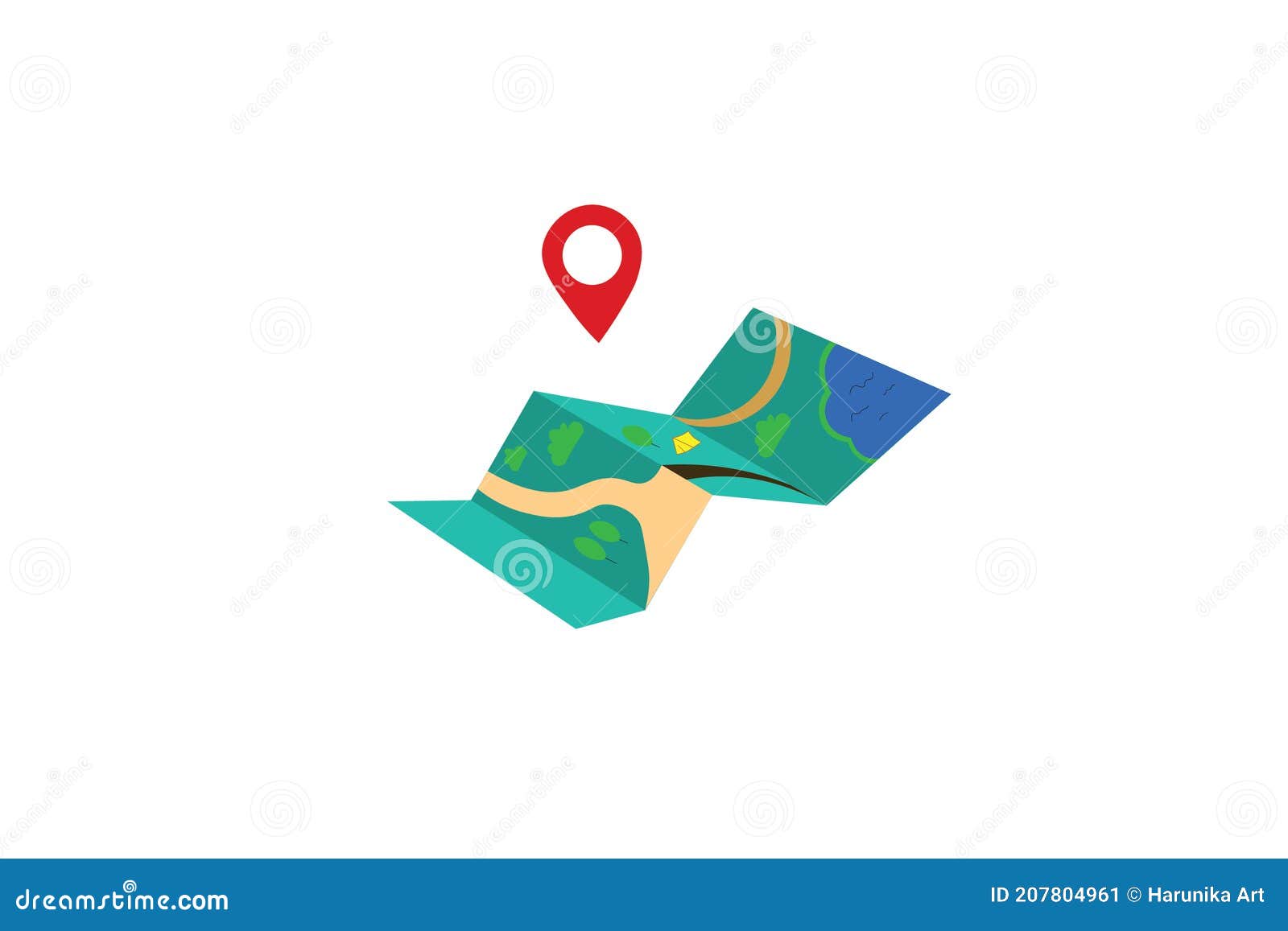 Camping Map Paper Vector Illustration Stock Vector - Illustration of ...