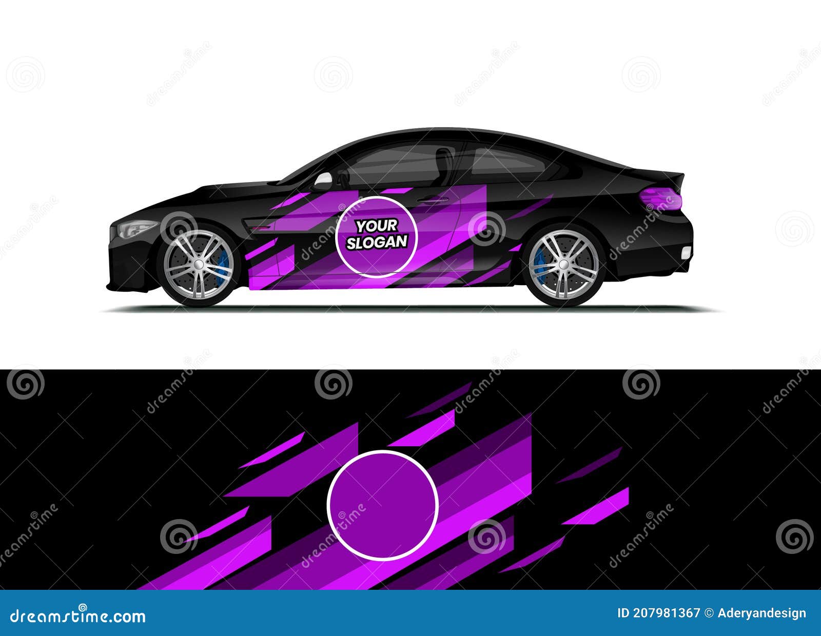 Car Decal Wrap Design Template Vector Illustration. Stock Vector ...