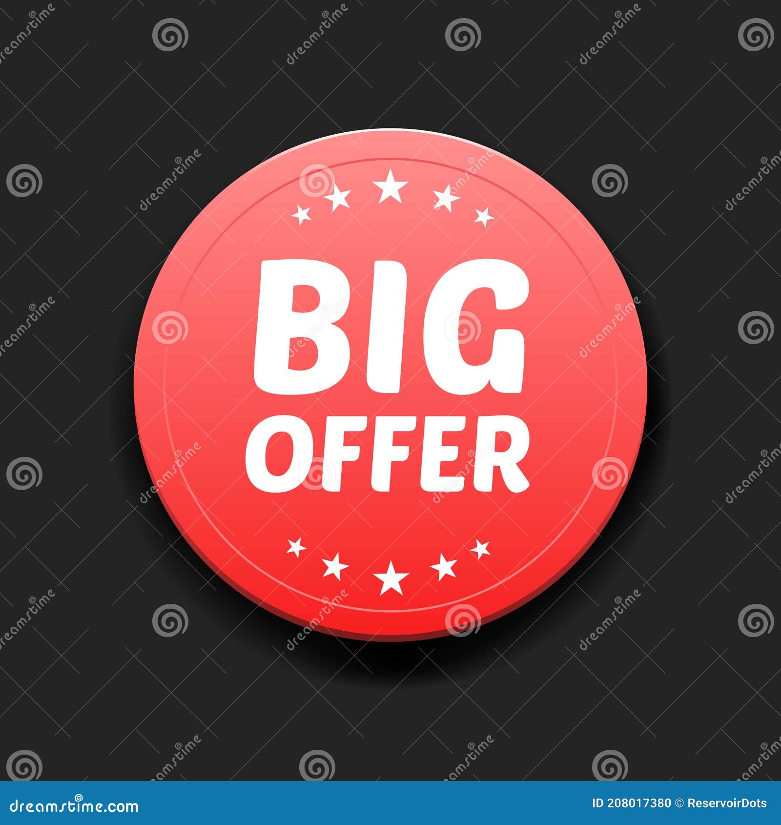 Big Offer Round Label stock vector. Illustration of retail - 208017380