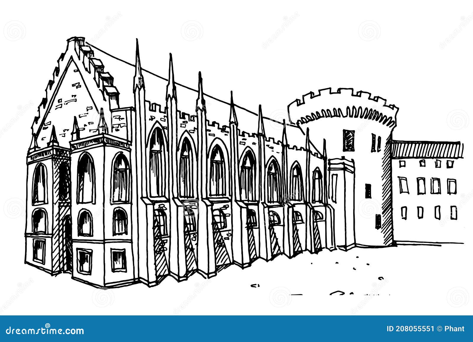 PrintVector Sketch of Dublin Castle. Ireland. Stock Vector ...