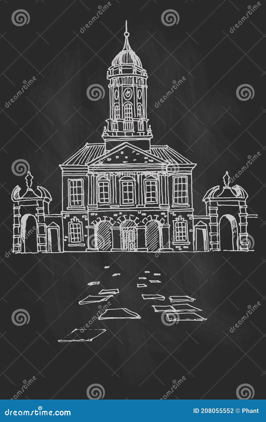 PrintVector Sketch of Dublin Castle. Ireland. Stock Vector ...