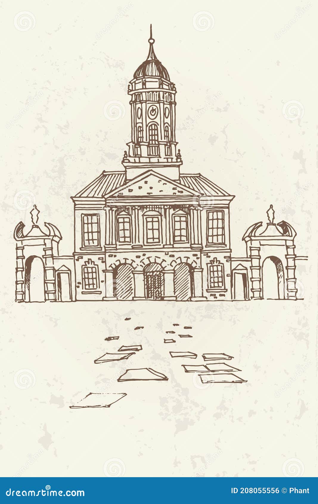 PrintVector Sketch of Dublin Castle. Ireland. Stock Vector ...