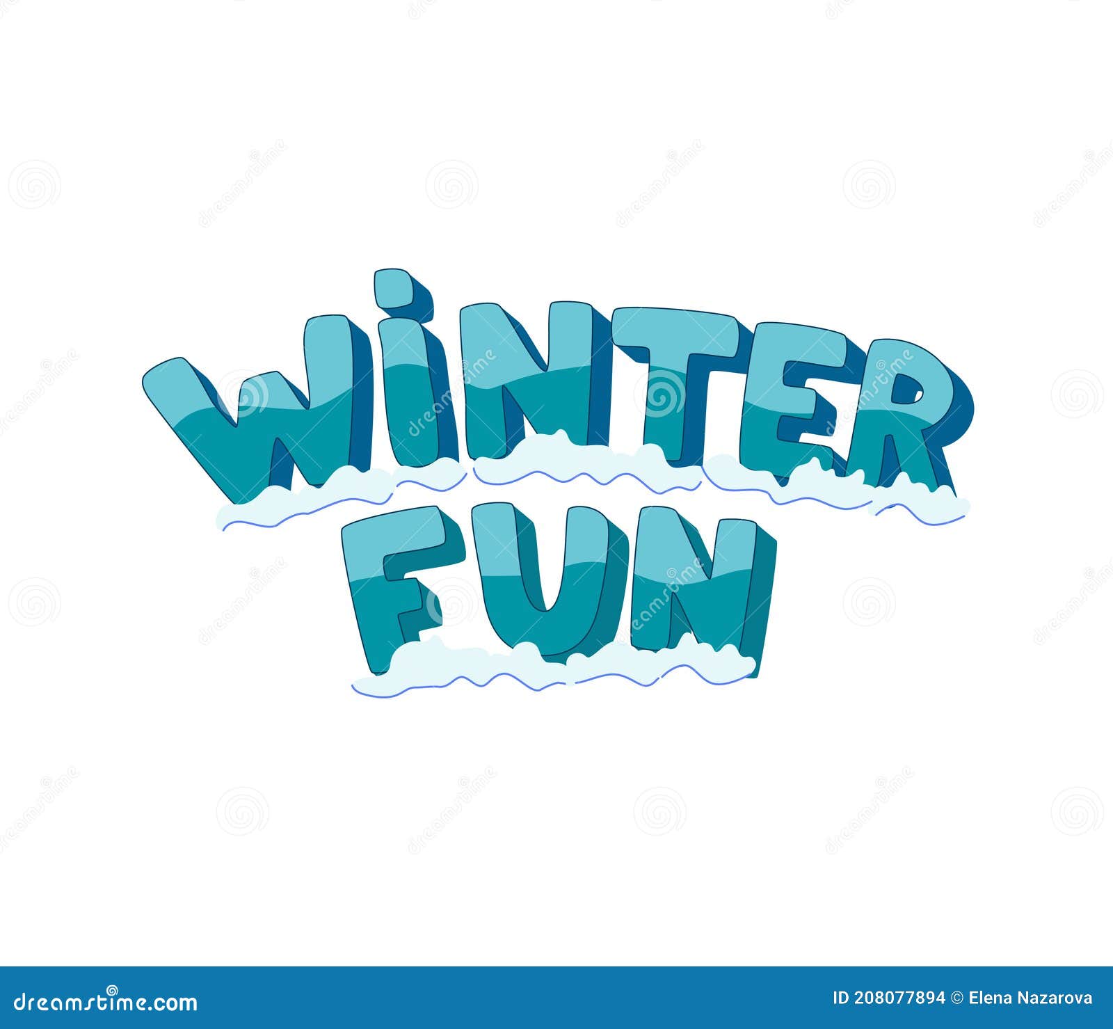 Winter Fun Hand Drawn Quote Stock Vector - Illustration of sleigh ...