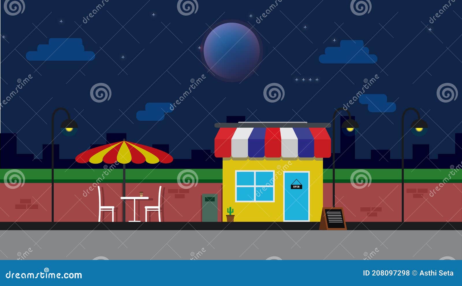 Simple Store Vector Illustration and Wallpaper Stock Vector ...