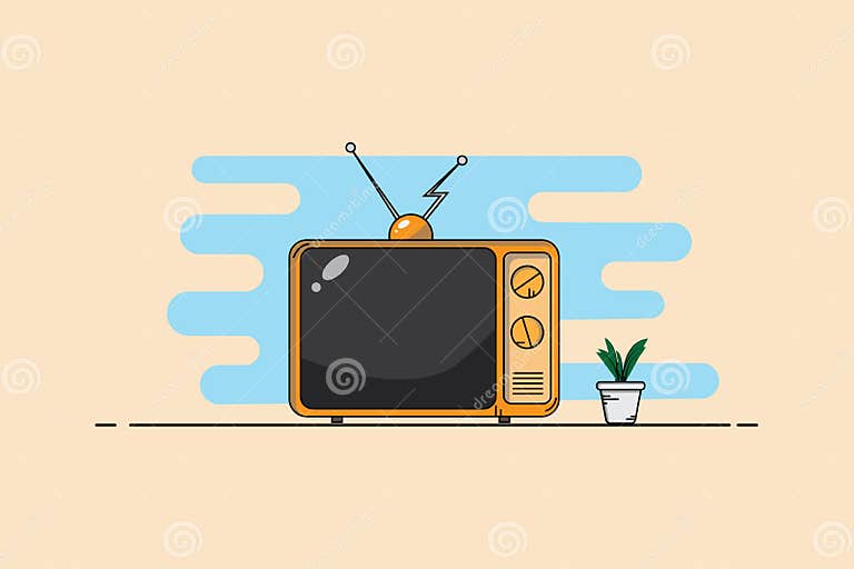 Televisi stock vector. Illustration of pupoler, televisi - 208104540