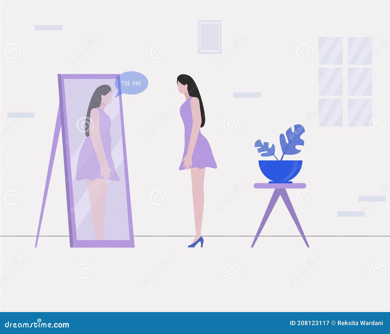 Anorexia Nervosa RGB Color Icon Royalty-Free Cartoon | CartoonDealer ...