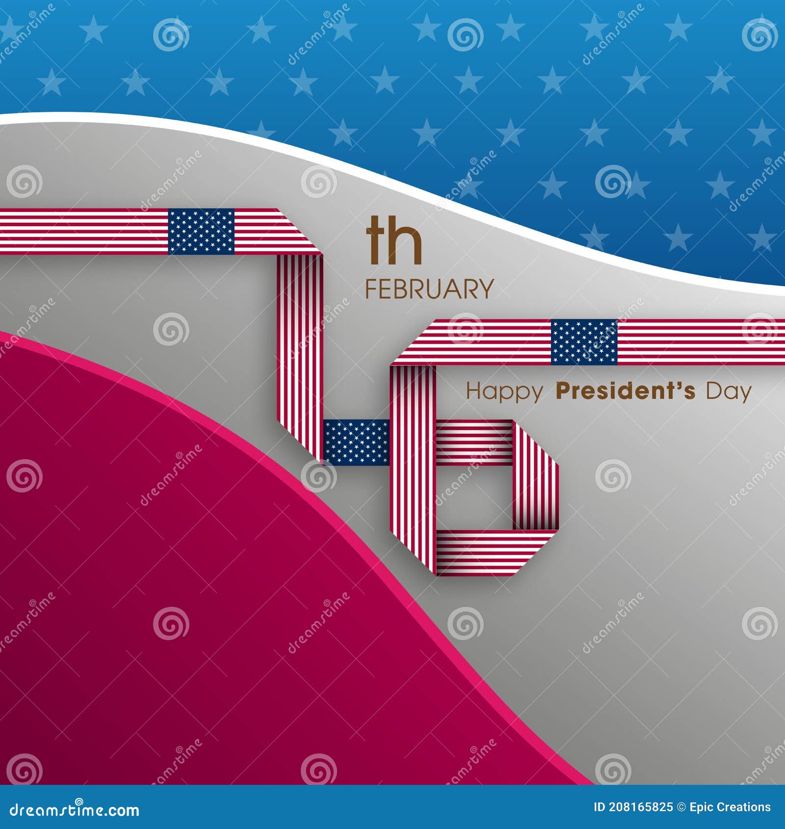 Illustration of President`s Day of United States of America. Stock ...