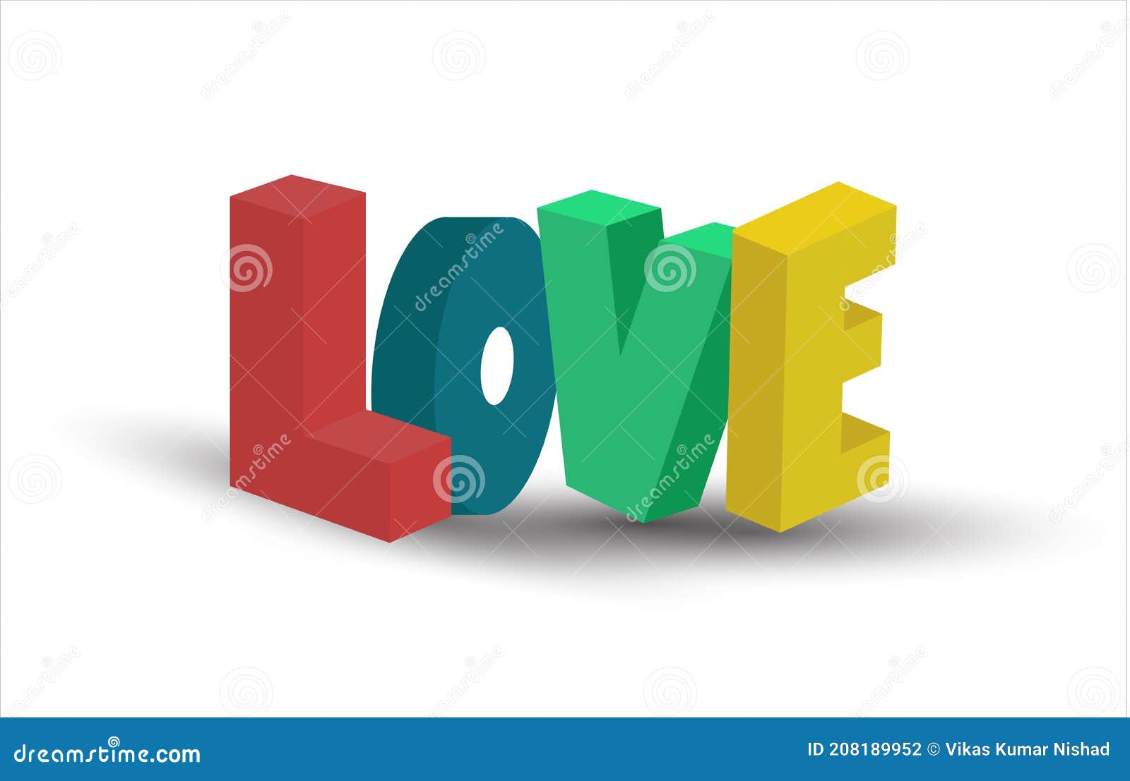 Love word typography stock vector. Illustration of shadow - 208189952
