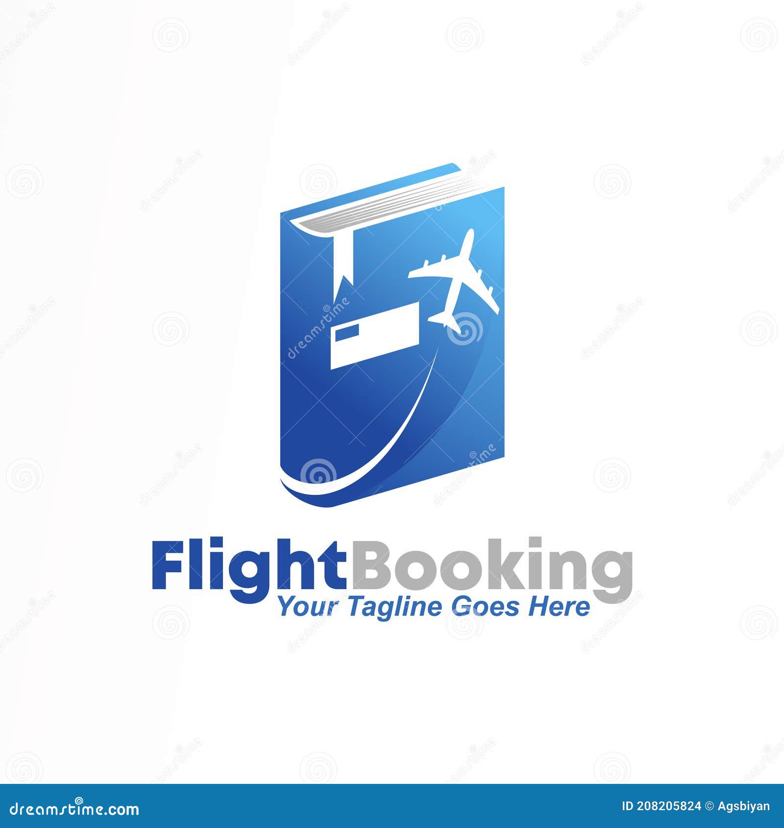 Book Logo. Airplane Design. Flight Booking Concept. Stock Vector ...