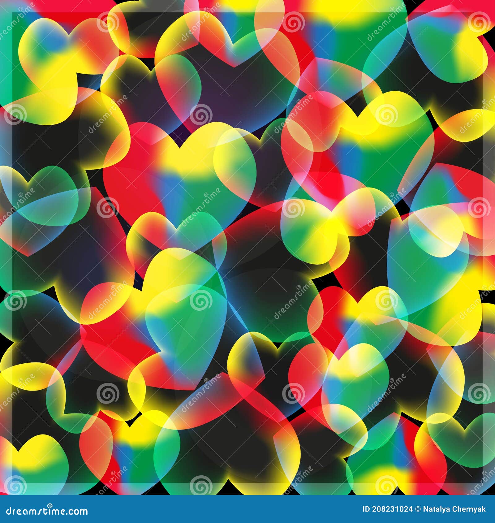 Abstract Background with Multicolor Gradient Hearts. Valentine S Day ...