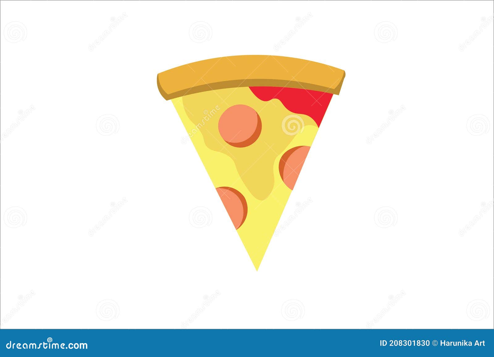Pizza Vector Illustration with Sausage Topping Stock Vector ...