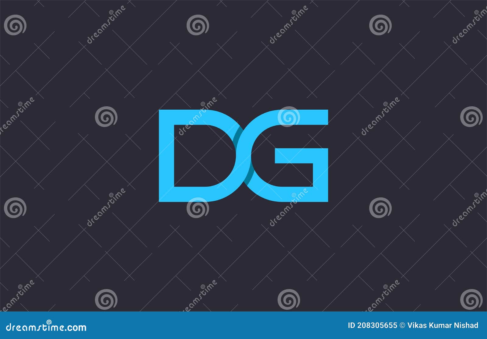 Joined Alphabet Letter DG Logo Design Stock Vector - Illustration of ...