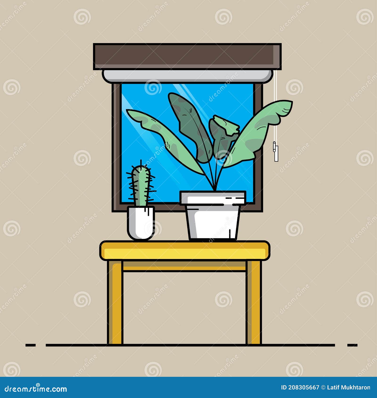 Cacti Word Lettering Typography. Infographics With Linear Icons On ...