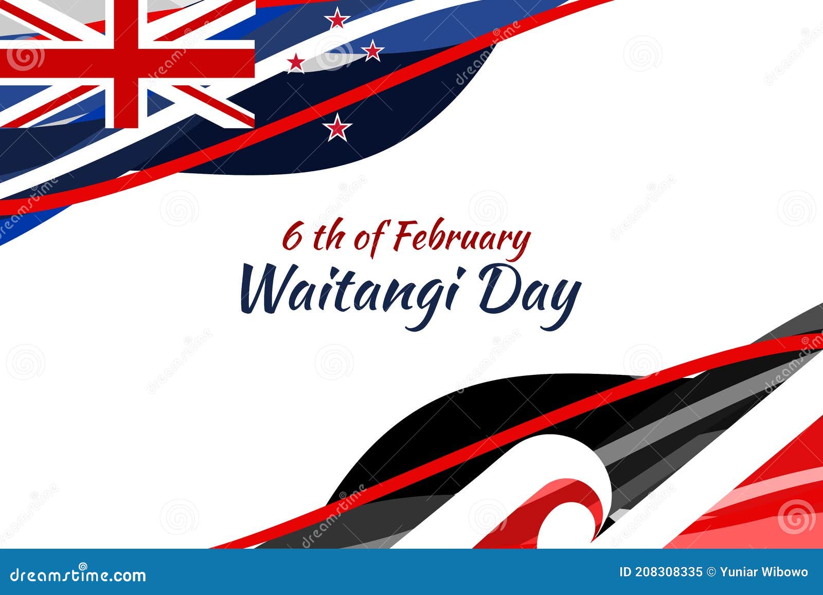 February 6, Happy Waitangi Day Vector Illustration. Stock Vector ...
