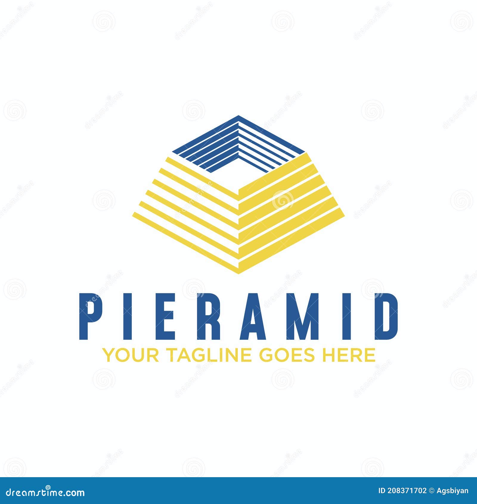 Pyramid Logo. Building Design. 3D Concept. Stock Vector - Illustration ...