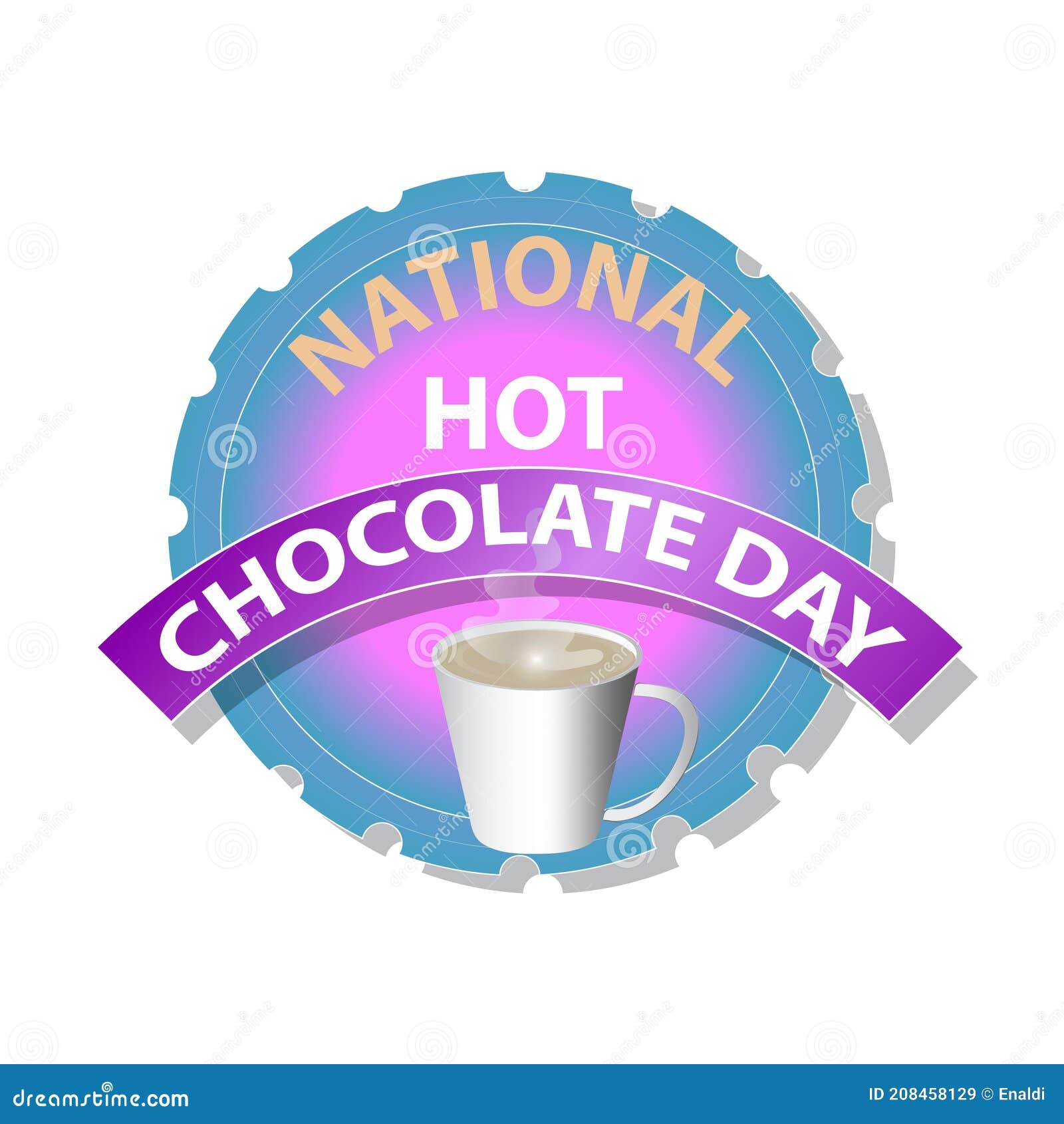 National Hot Chocolate Day Sign Stock Vector - Illustration of love ...