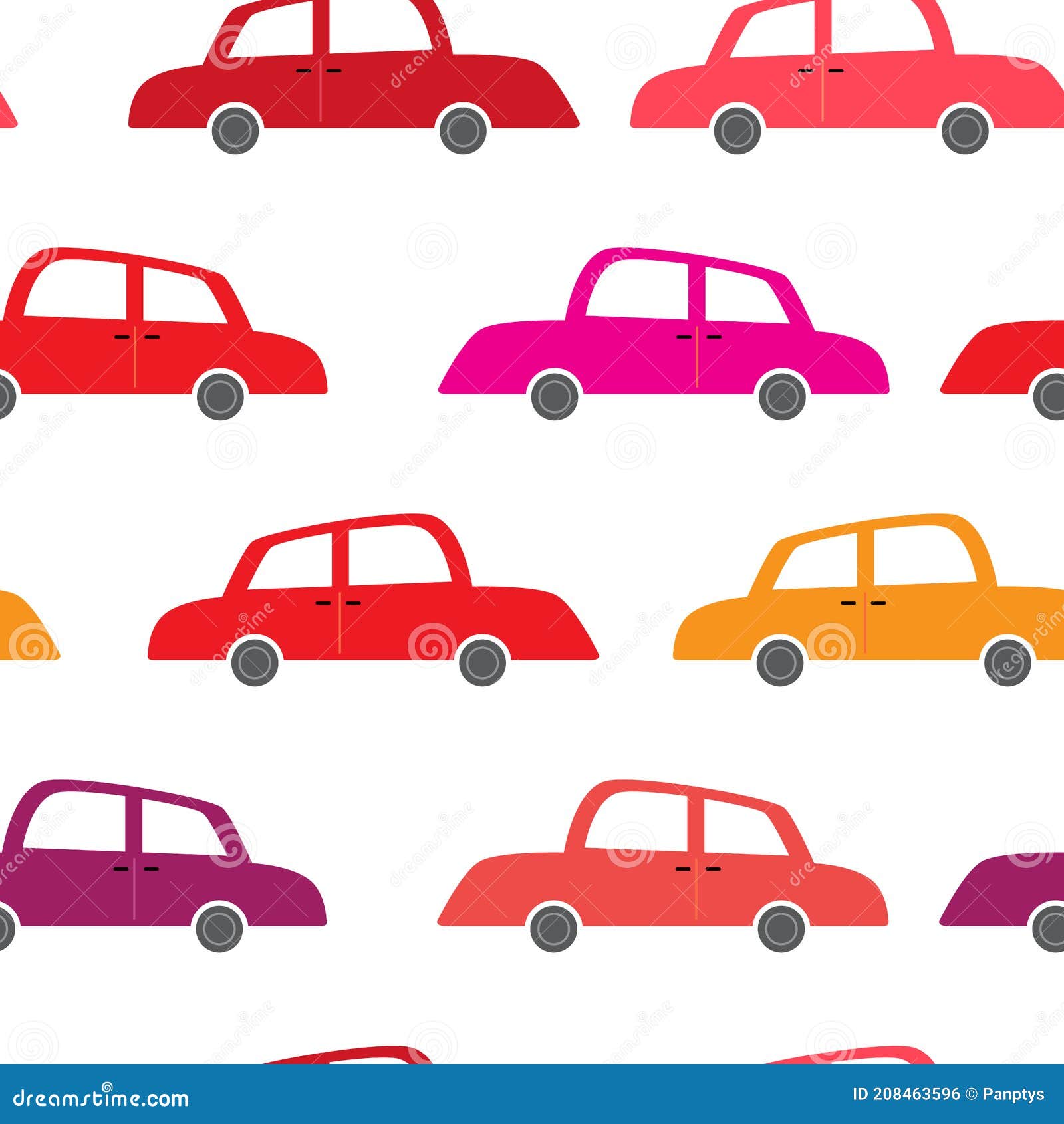 Cute Colorful Retro Car Patterns for Boys. Seamless Vector Pattern ...