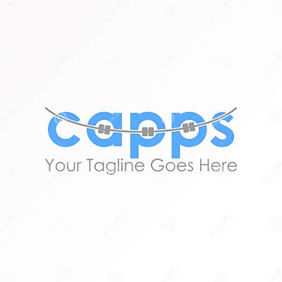 CAPPS Logo. Braces Design. Typography Concept. Stock Vector ...