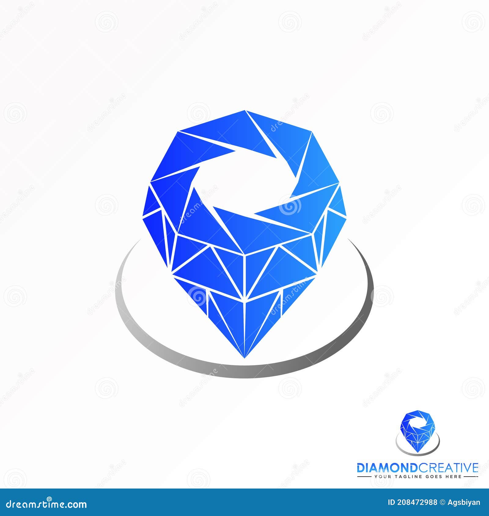 Diamond Logo. Octagonal Design. 3D Concept. Stock Vector - Illustration ...