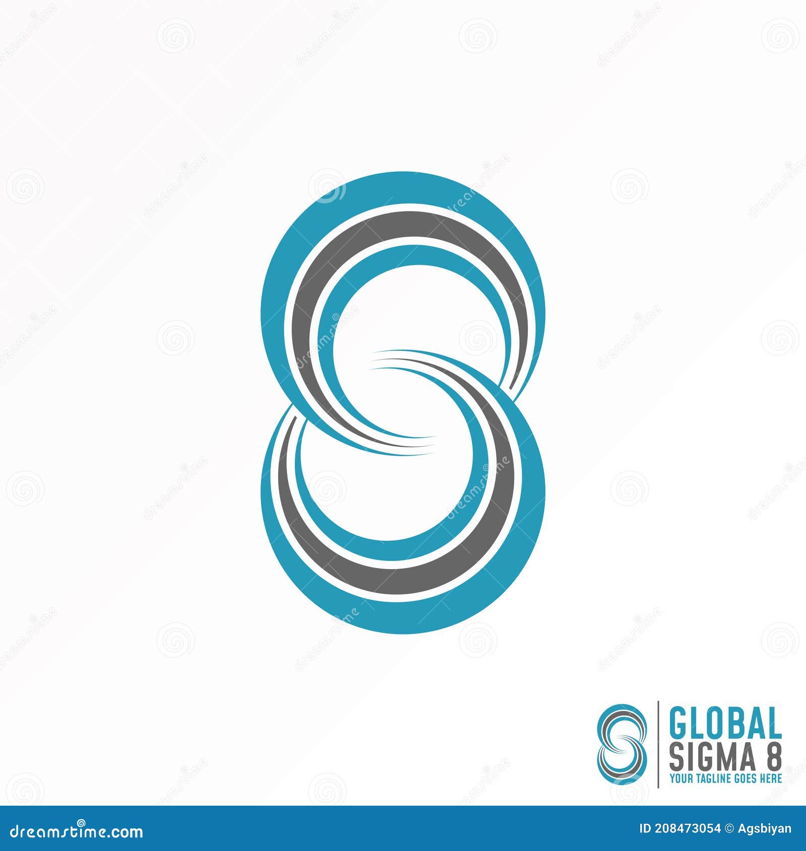 Logo Circle. Number 8 Design. Abstract Concept of Number 8. Stock ...