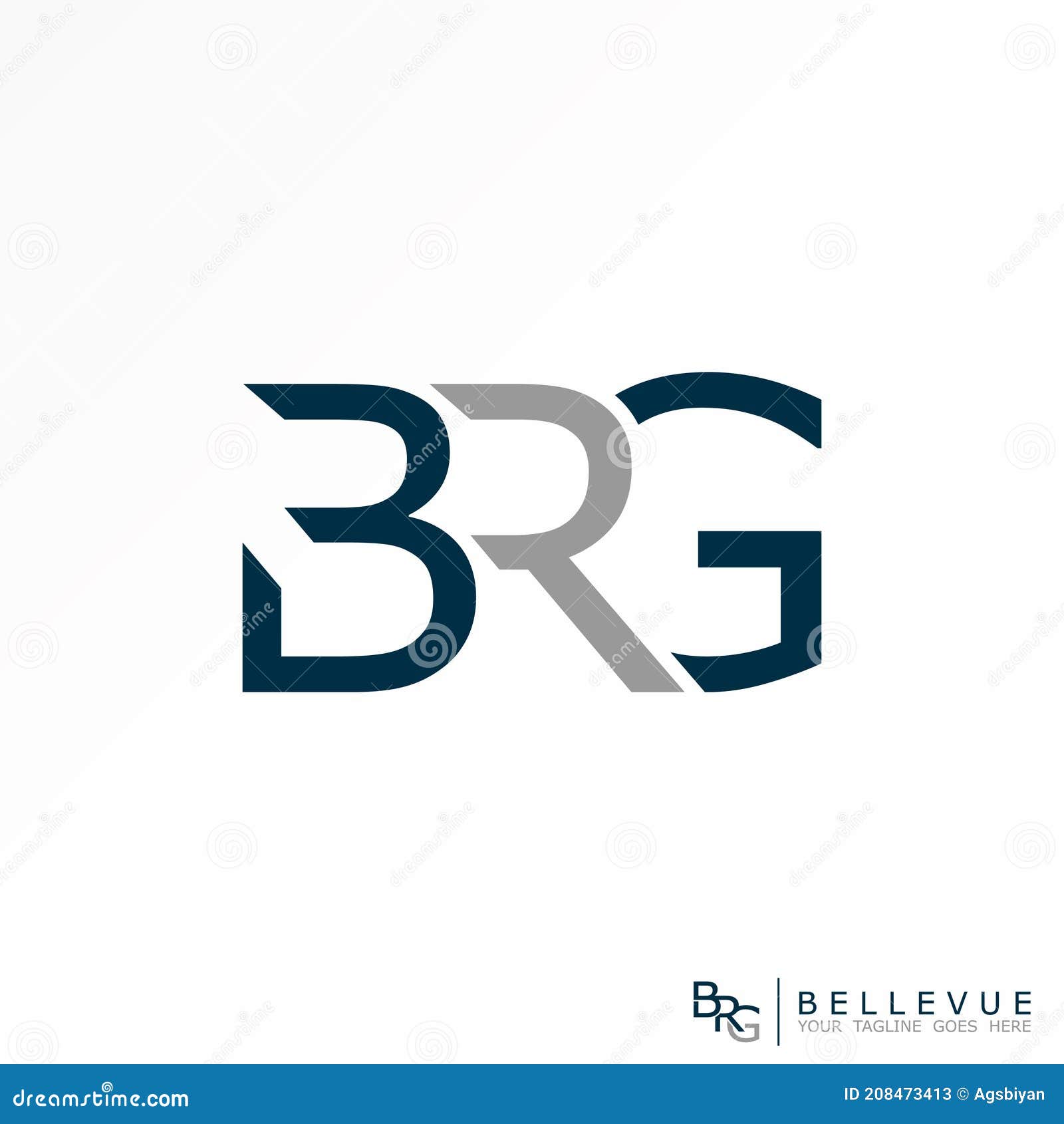 BRG Logo. BRG Font Design. Letter Modification Concept. Stock Vector ...