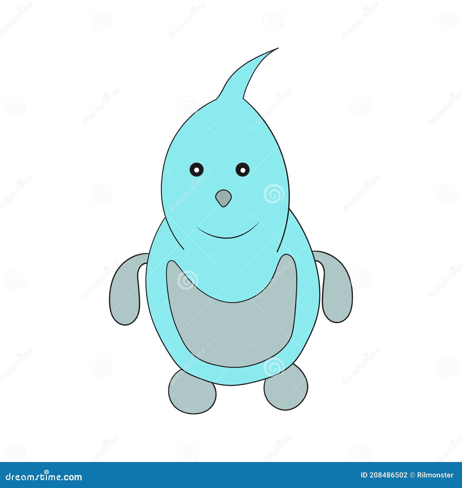 Funny Blue Creature Cartoon Vector Illustration Stock Vector ...