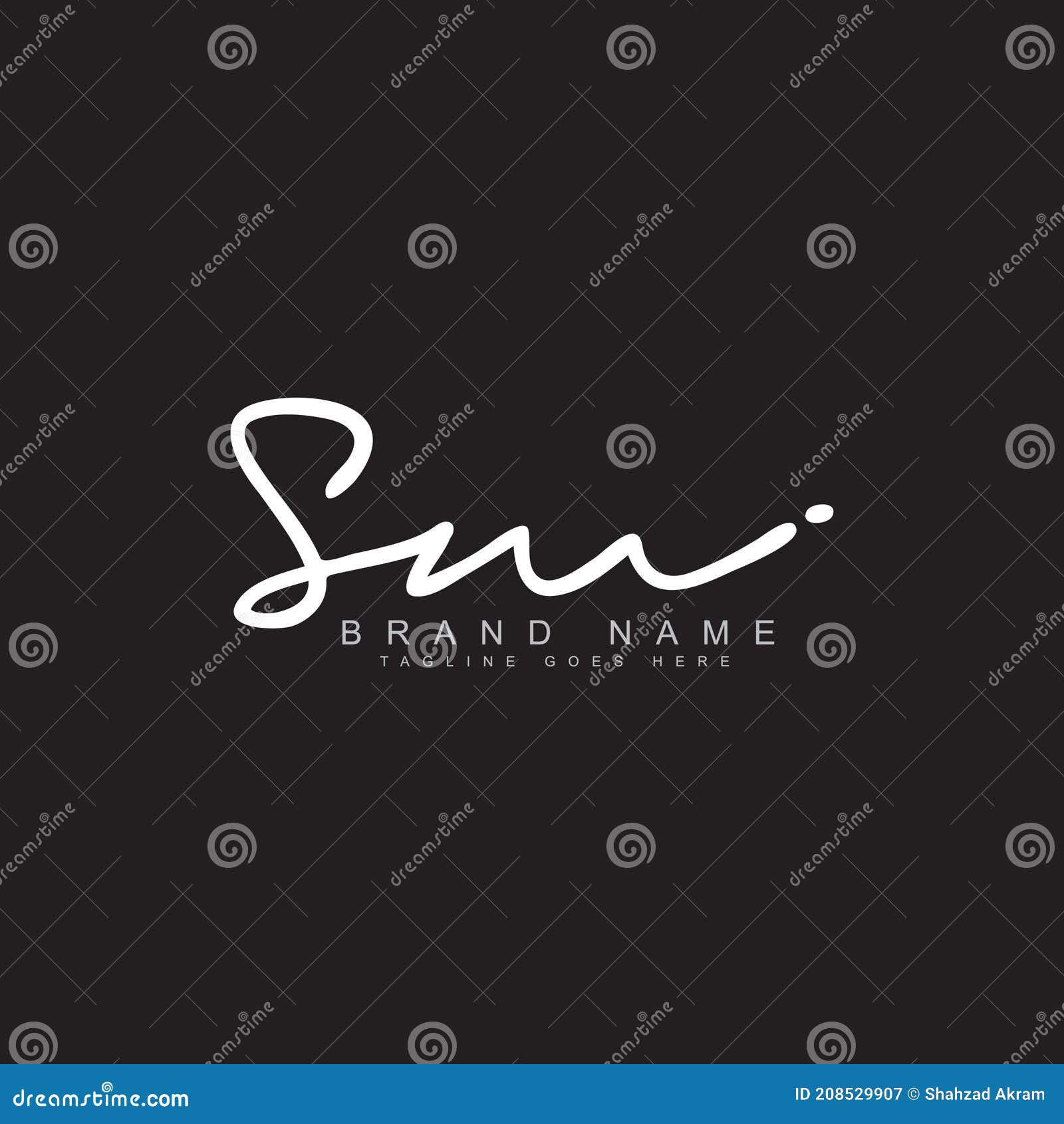 SM Signature Logo - Handwritten Logo for Initial Letter S and M Stock ...