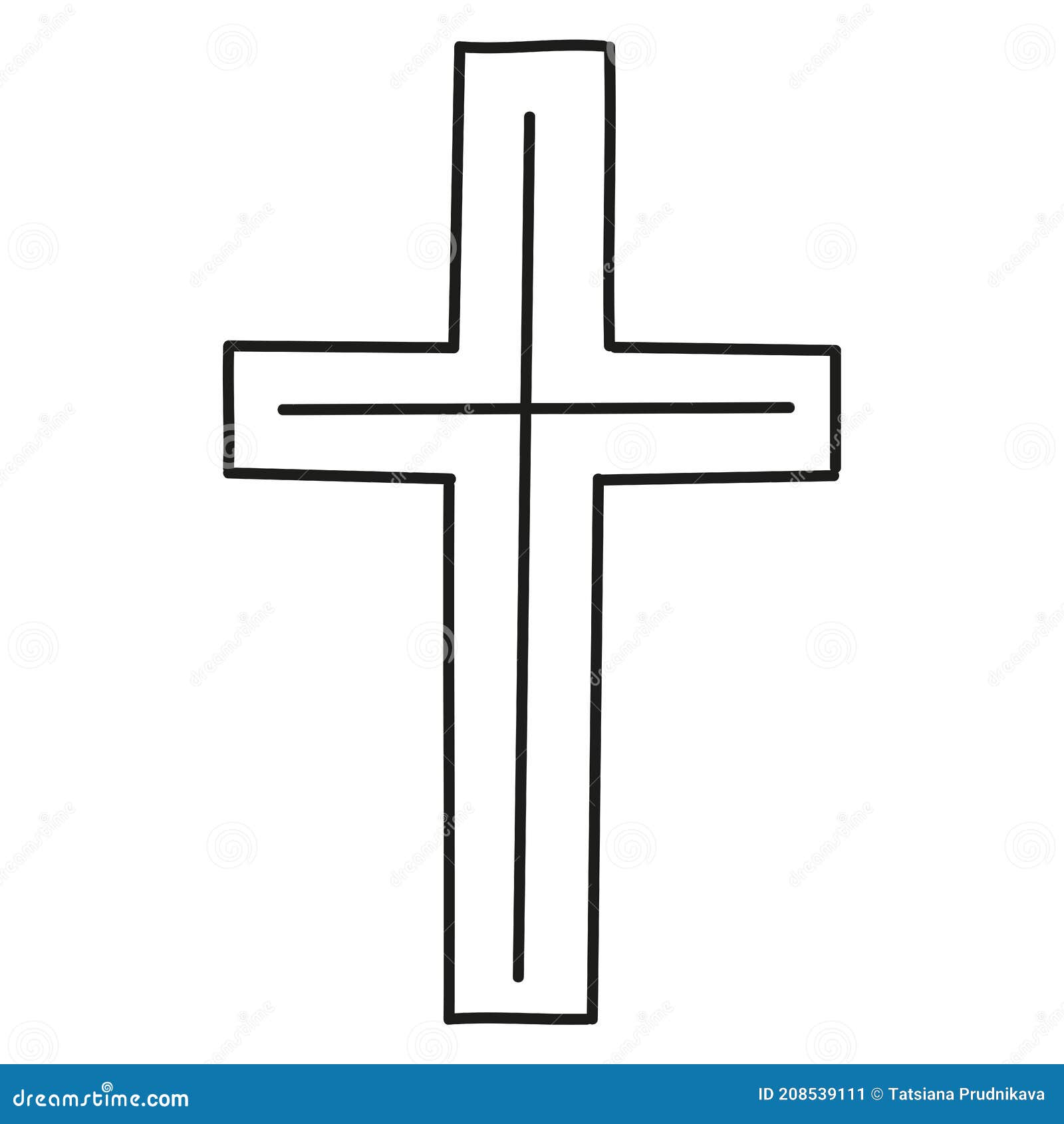 Cross Doodle Style Easter Symbol Stock Vector - Illustration of ...